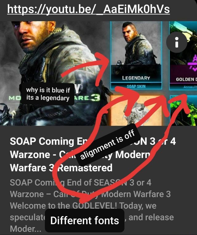 SOAP. SKIN Assault is it blue if itsa legendary} SOAP Coming 30r4 ...