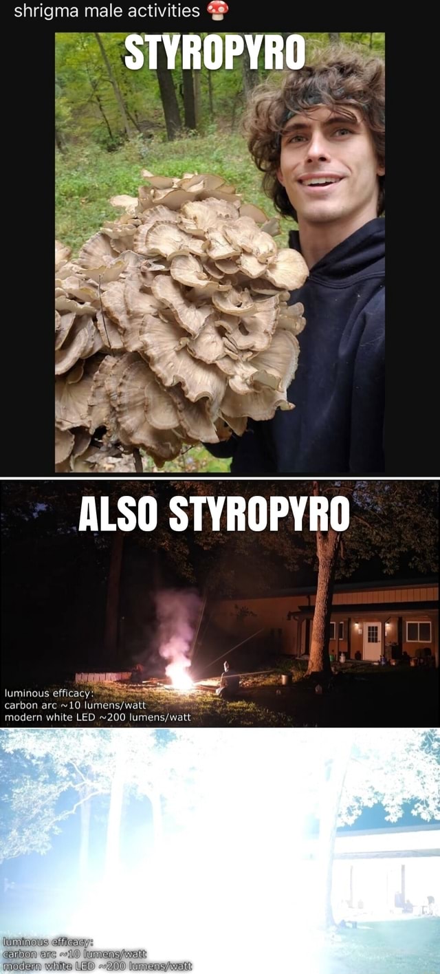 Ma male activities STYROPYRO We ALSO luminous efficacy carbon arc ~ 10 ...