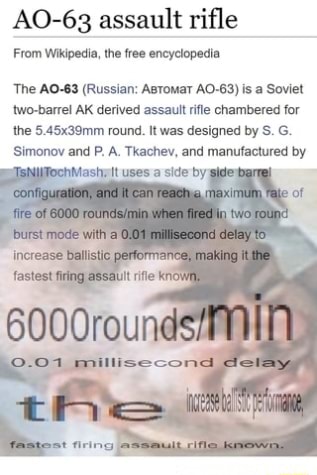 AO-63 assault rifle From Wikipedia, the free encyclopedia 'The AO-63 ...
