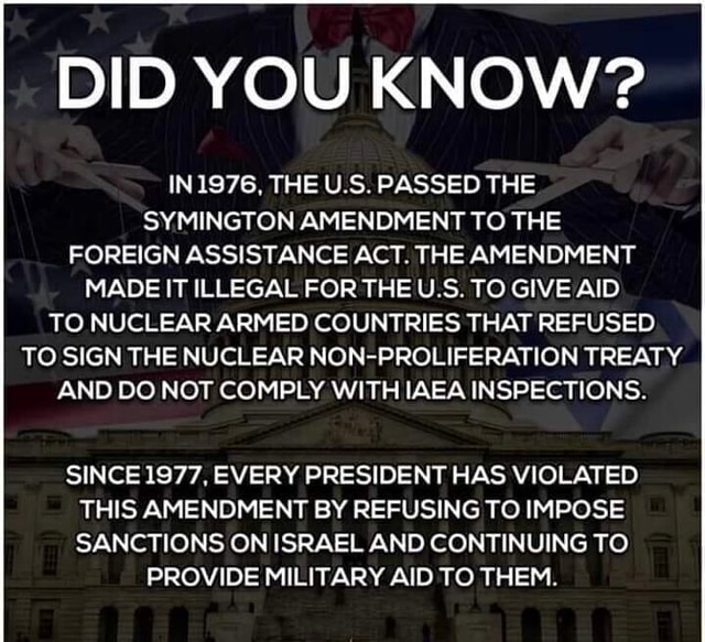 1976 - DID YOU KNOW? IN 1976, THE U.S. PASSED THE SYMINGTON AMENDMENT ...