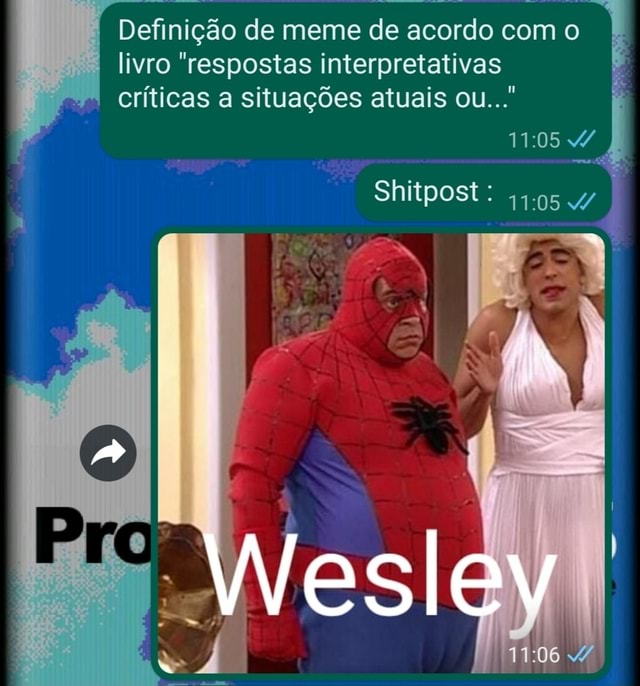 Definição de meme de acordo com o livro "respostas interpretativas ...