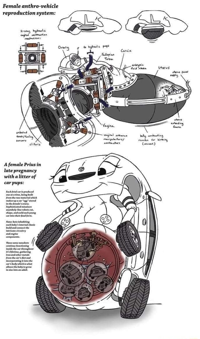 Female anthro-vehicle reproduction system: Cpiks> eS A female Prius in ...