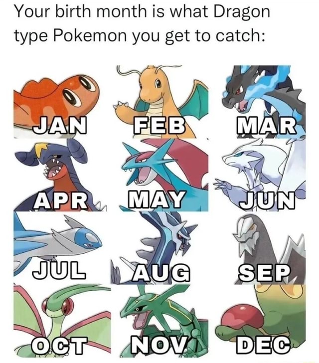 Your birth month is what Dragon type Pokemon you get to catch: - iFunny ...