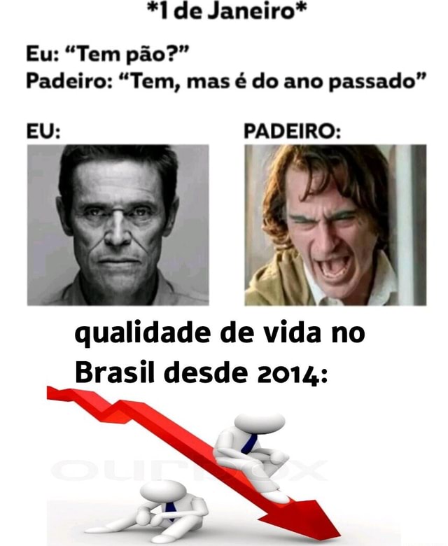 * de Janeiro* Eu: "Tem pão?" Padeiro: "Tem, mas é do ano passado" EU ...