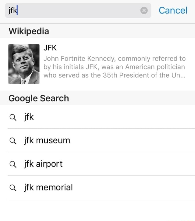 If Cancel Wikipedia JFK John Fortnite Kennedy, commonly referred to by ...