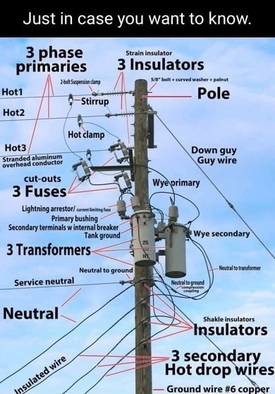 Just in case you want to know. 3 phase Strain primaries 3 Insulators ...