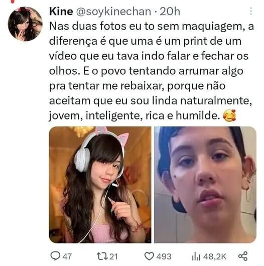 Kine Gsoykinechan Nas duas fotos eu to sem maquiagem, a diferença é que ...
