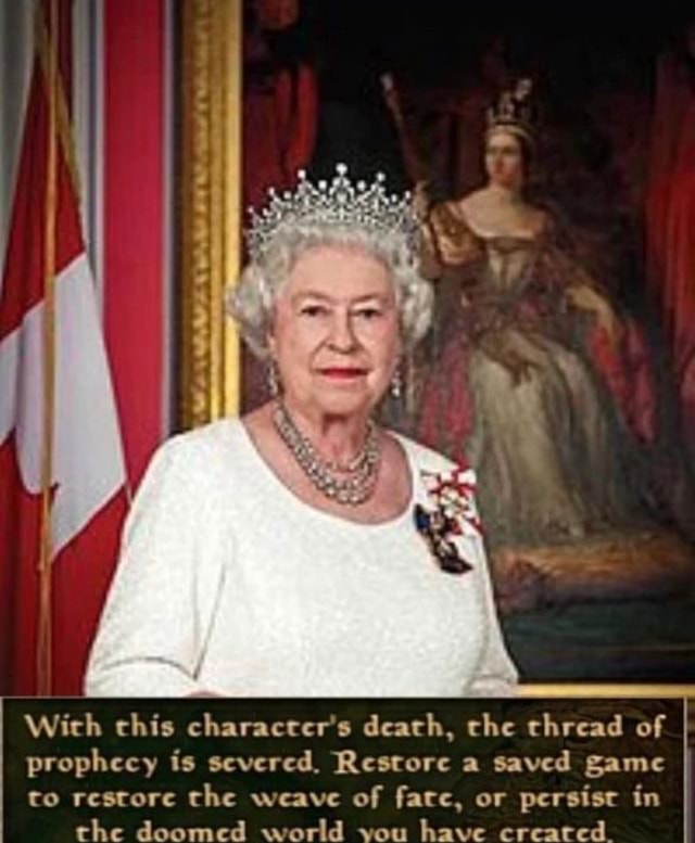 Witch chis charactcr's death, the thread of prophecy is severed ...