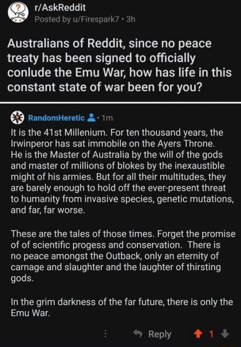 Australians of Reddit, since no peace treaty has been signed to ...