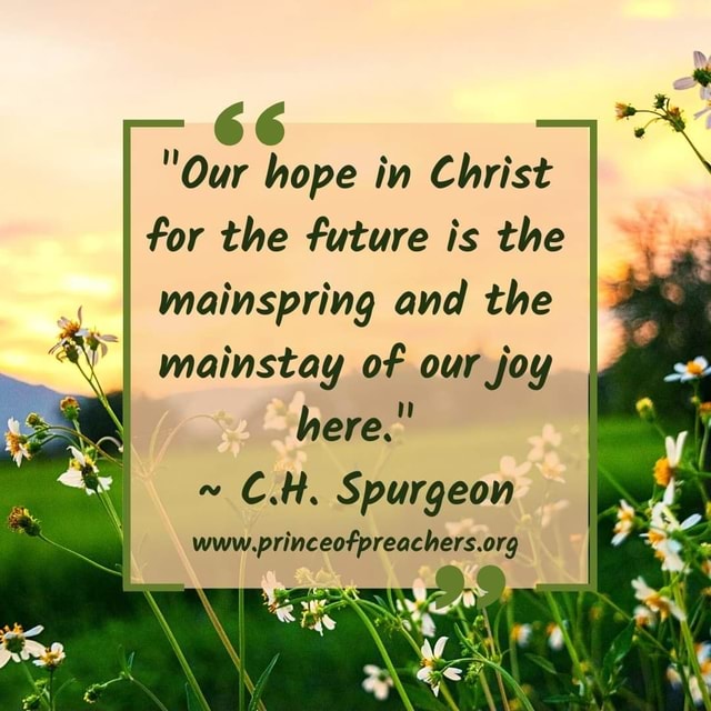 66 "Our hope in Christ for the future is the mainspring and the ...