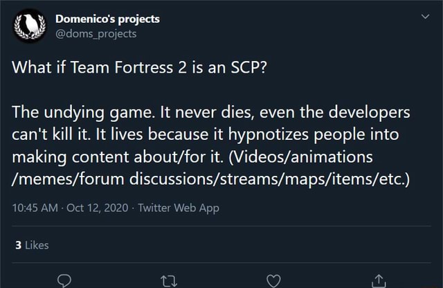 Domenico's projects What if Team Fortress 2 is an SCP? The undying game ...