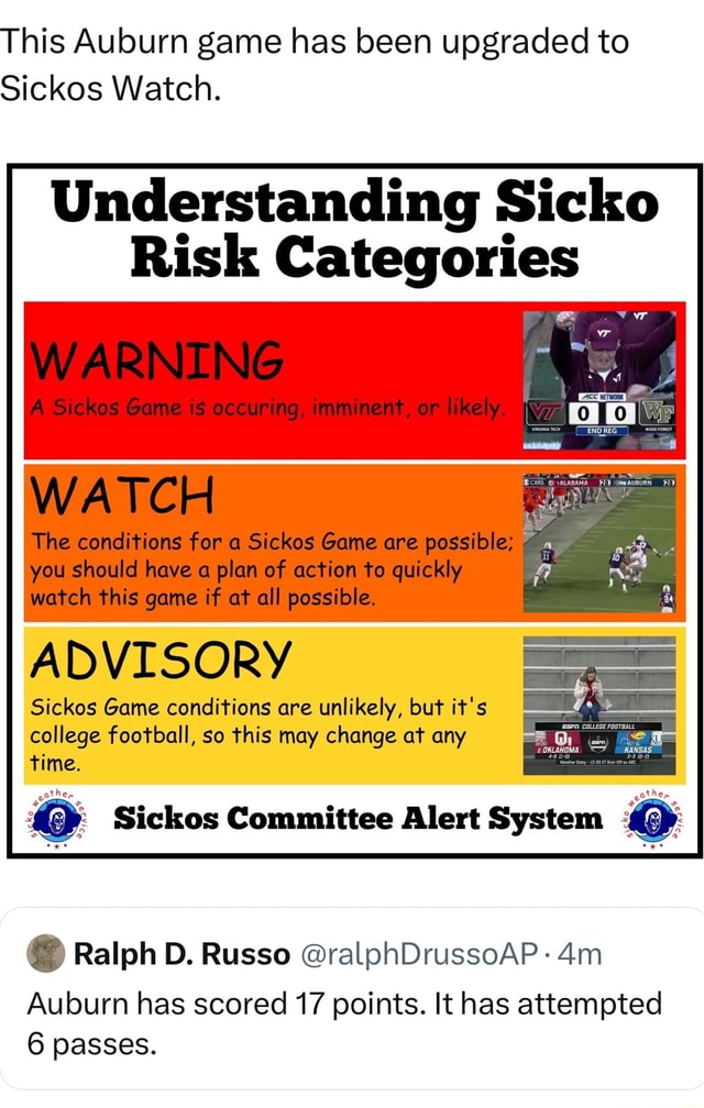 This Auburn game has been upgraded to Sickos Watch. Understanding Sicko ...