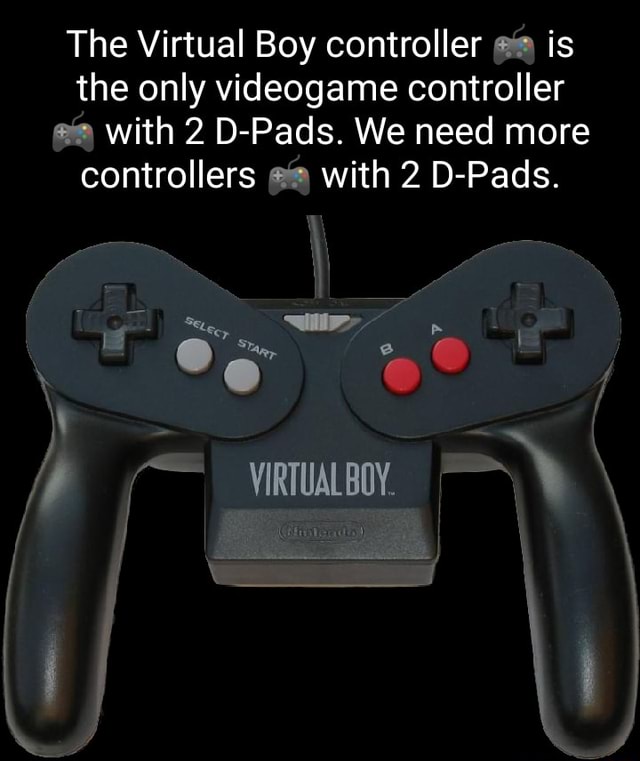 The Virtual Boy controller is the only videogame controller with 2 D ...