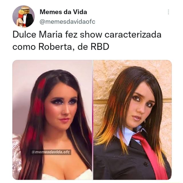 Memes da Vida Cimemesdavidaofe Dulce Maria fez show caracterizada como ...
