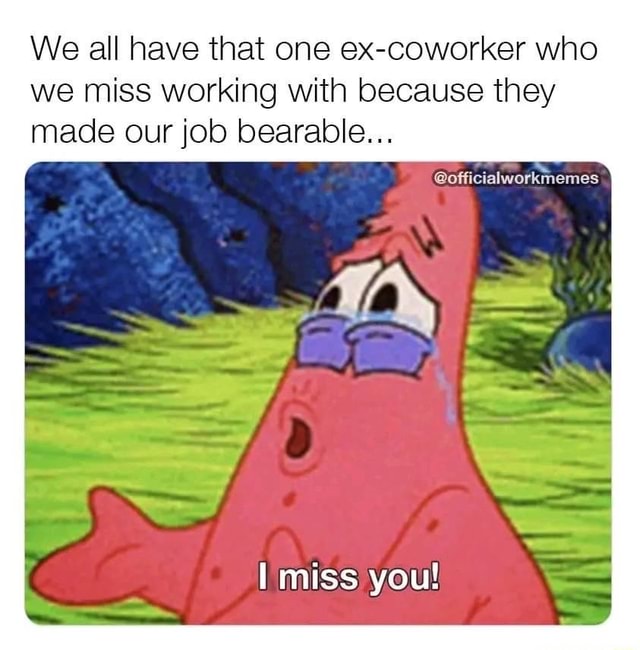 We all have that one ex-coworker who we miss working with because they made our job bearable ...