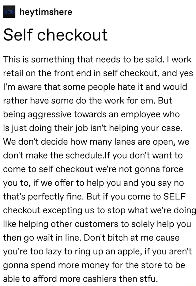 Self checkout aka hell - heytimshere Self checkout This is something ...