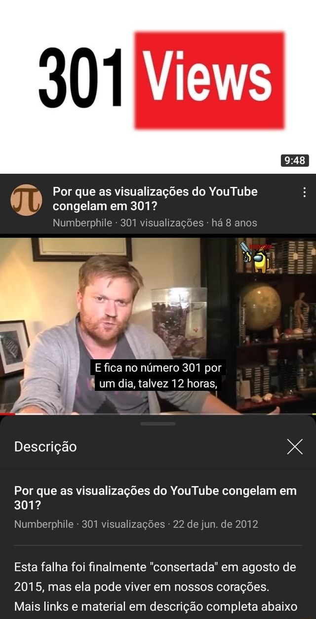 Views Por que as visualizações do YouTube JU congelam em 301 ...