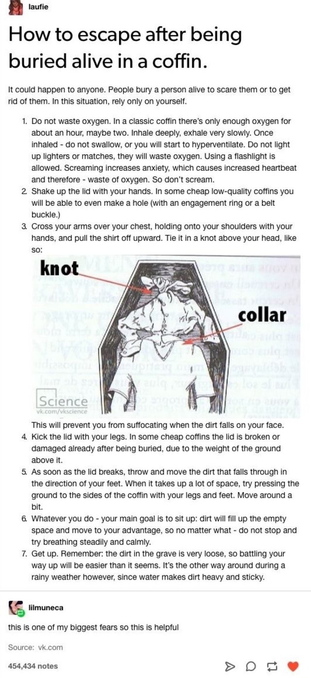 . Iaulie How to escape after being buried alive in a cofﬁn. It could ...
