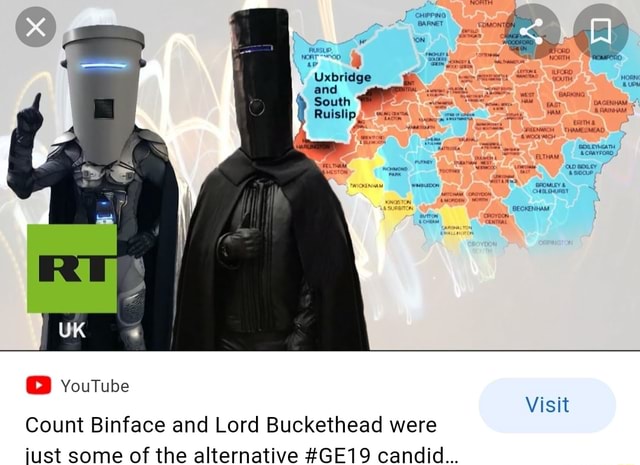 YouTube BARNET Uxbridge id Visit Count Binface and Lord Buckethead were ...