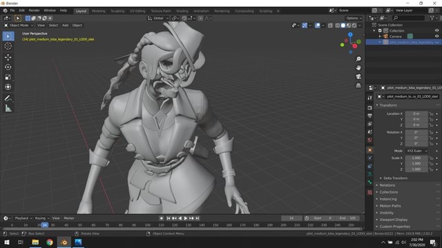 File Edit Render Window Help Layout Modeling Sculpting UVEditing Texture Paint Shading Animation ...