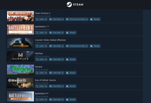 Team Fortress 2 Links View Stats Battlefield 1 Links View Stats ...