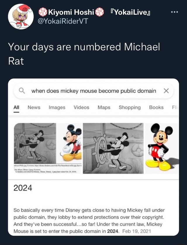 Your days are numbered Michael Rat when does mickey mouse become public ...