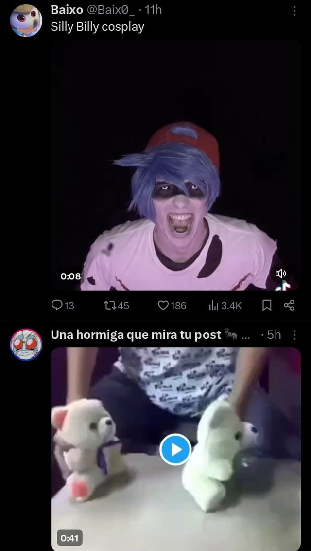 Baixo @Baix@_- Silly Billy cosplay ak Una hormiga que mira tu post Sh ...