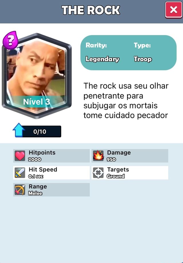 THE ROCK Rarity: Legendary The rock usa seu olhar penetrante para ...