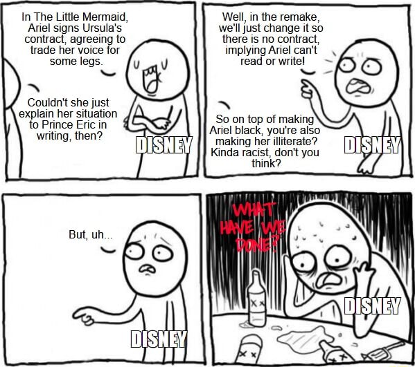 In The Little Mermaid, Ariel signs Ursula's contract, agreeing to trade ...