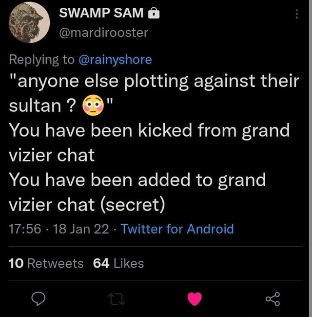 SWAMP SAM @mardirooster Replying to @rainyshore "anyone else plotting ...