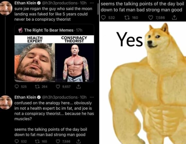 Ethan Klein @ duction: sure joe rogan the guy who said the moon landing ...