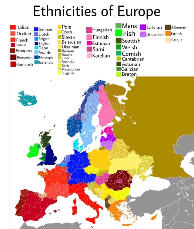 Ethnicities of Europe Pol Manx - Occitan German Pole [Dutch Czech ...