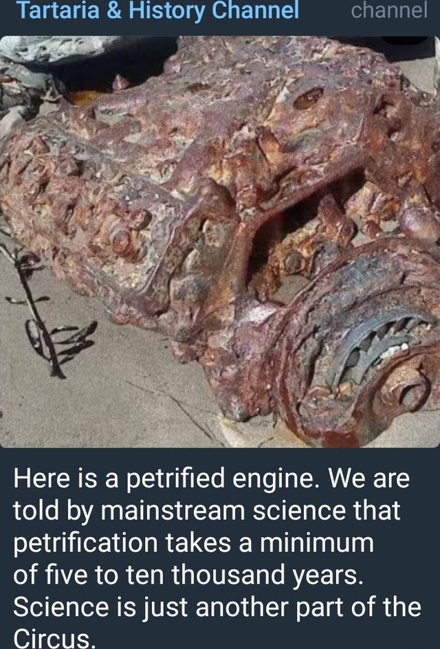 Tartaria & History Channel channel Here is a petrified engine. We are ...