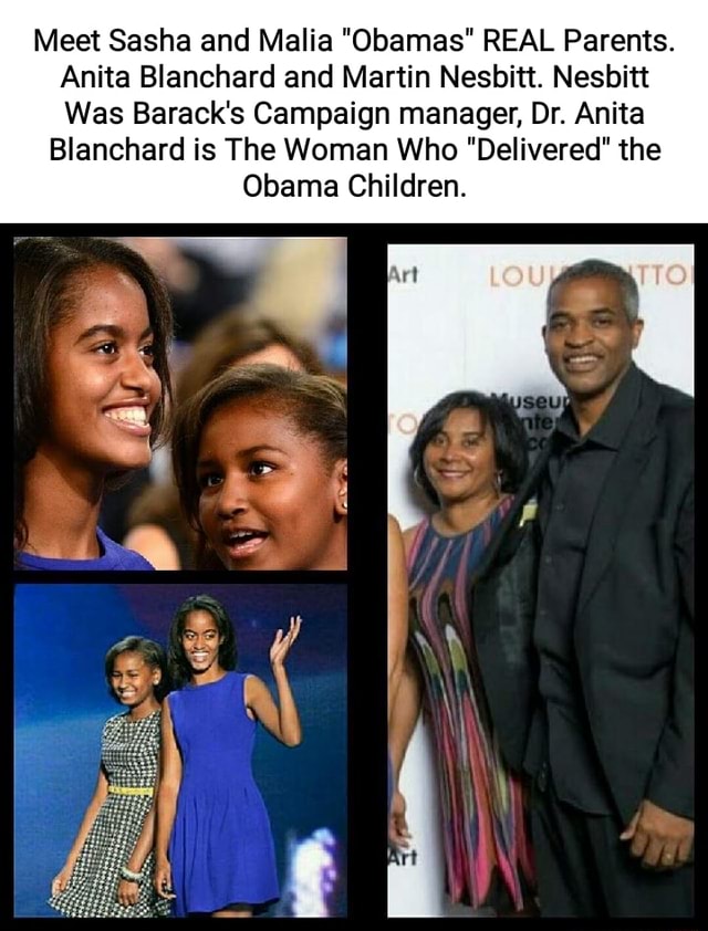Meet Sasha and Malia "Obamas" REAL Parents. Anita Blanchard and Martin ...
