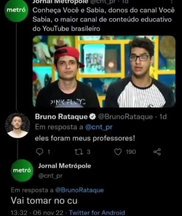 Metrá metrô Conheça Você e Sabia, donos do canal Você Sabia, o maior ...