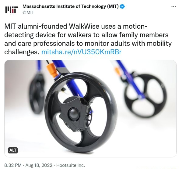 Massachusetts Institute of Technology (MIT) @ Wi oyir MIT alumni-founded WalkWise uses a motion ...