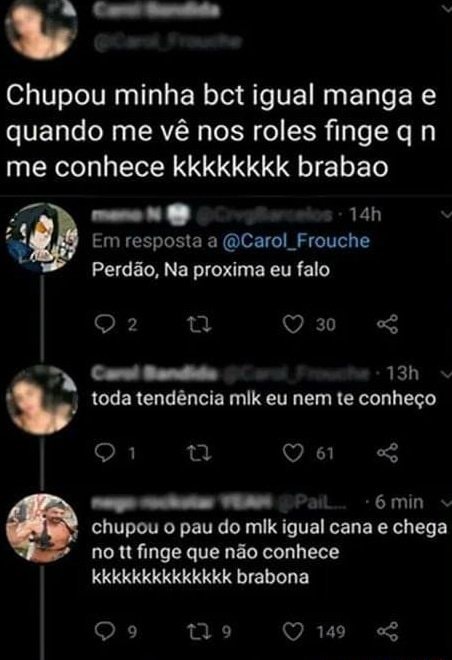 Chupou Minha Bct Igual Manga E Quando Me Vê Nos Roles Finge Q N Me
