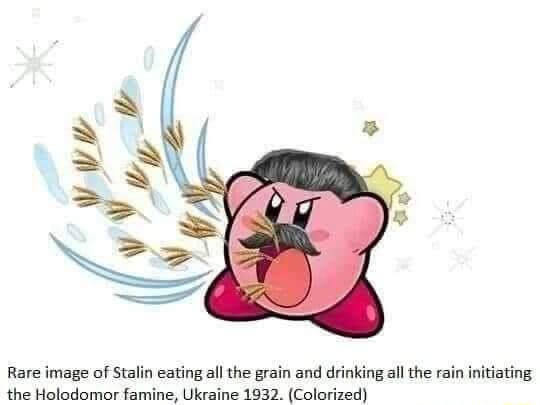 Rare image of Stalin eating all the grain and drinking .all the rain ...