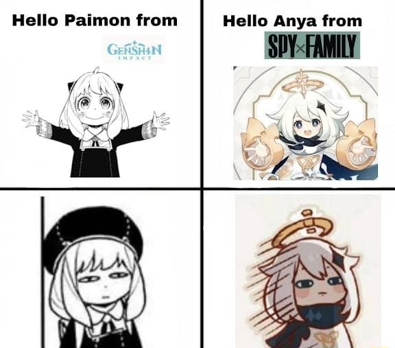 Hello Paimon from Hello Anya from - iFunny Brazil