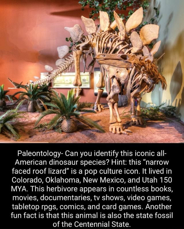 Paleontology- Can you identify this iconic all- American dinosaur ...