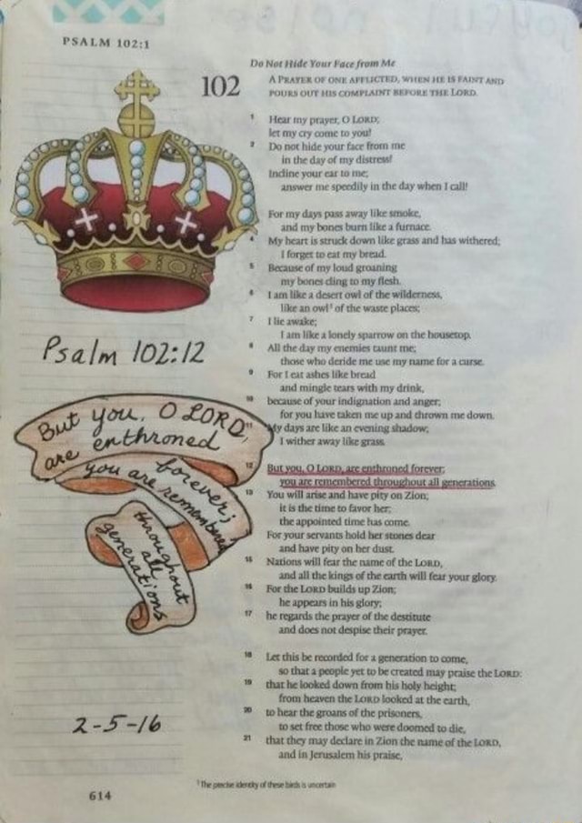 PSALM Do Not ide Your Face from Me an OF ONE APPRICTED, FALET POURS OU ...