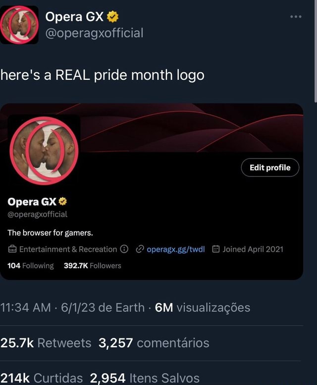 Opera GX here's a REAL pride month logo Edit profile Opera GX ...
