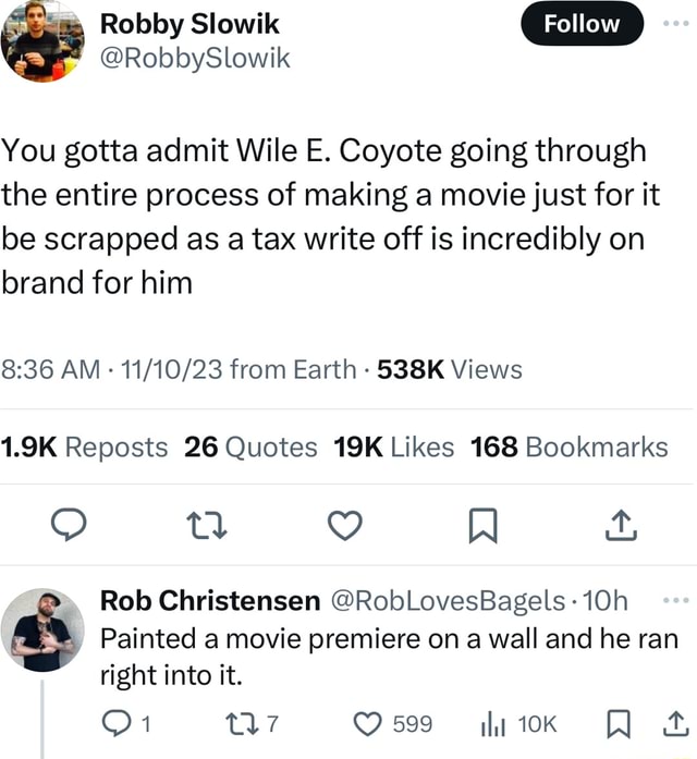 Robby Slowik @RobbySlowik You gotta admit Wile E. Coyote going through ...