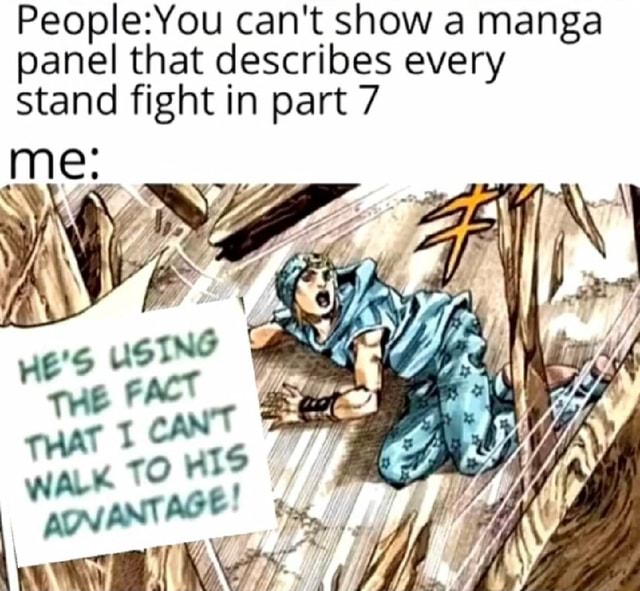 Can't show a manga panel that describes every Stand fight in part 7 ...