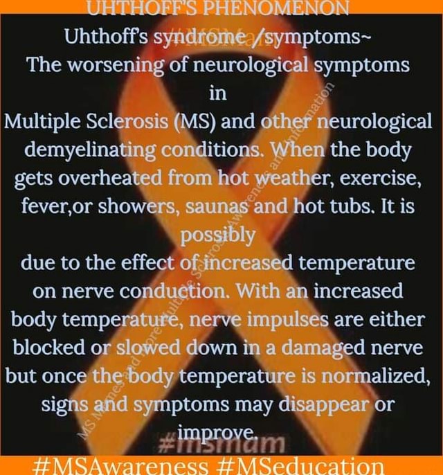 UHTHOFF'S PHENOMENON Uhthoffs syndrome /symptoms~ The worsening of ...
