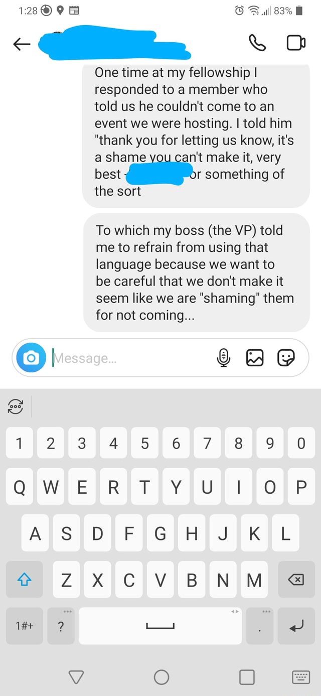 To clarify, that was me writing to her. - Message... Goat RY 83% & O ...