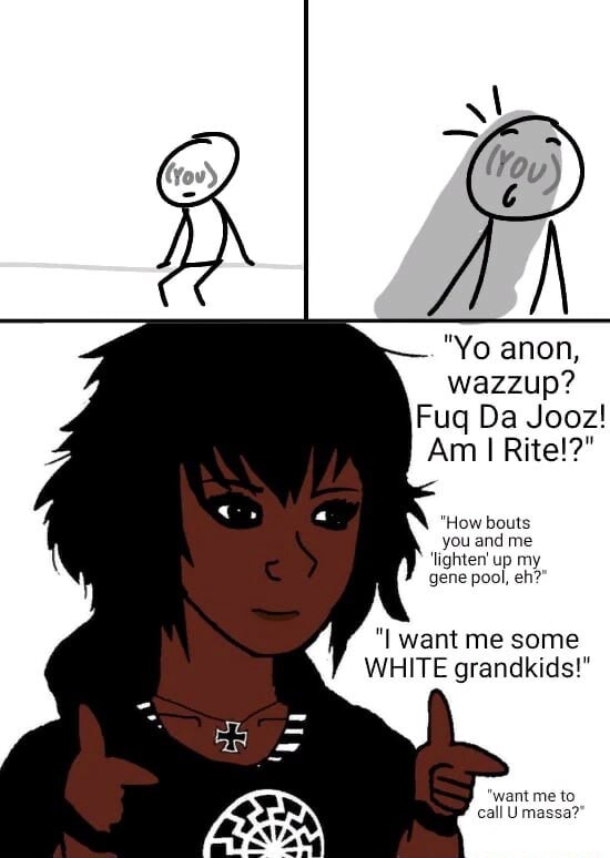 "Yo anon, wazzup? Fug Da Jooz! Am I Rite!?" "How bouts you and me ...