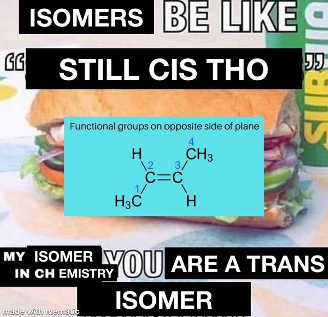 Eggirl - ISOMERS BE LIKE STILLCISTHO Functional groups on opposite side ...