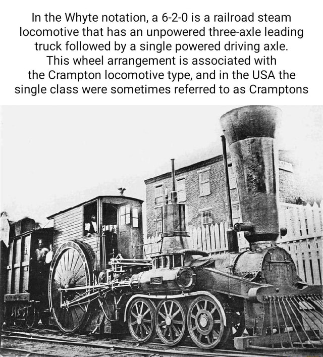In the Whyte notation, a 6-2-0 is a railroad steam locomotive that has ...
