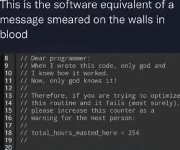 This is the software equivalent of a message smeared on the walls in ...
